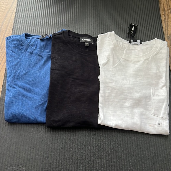 Express | Shirts | Express Bundle Of 3 Crew Pocket Tee Shirts Black ...
